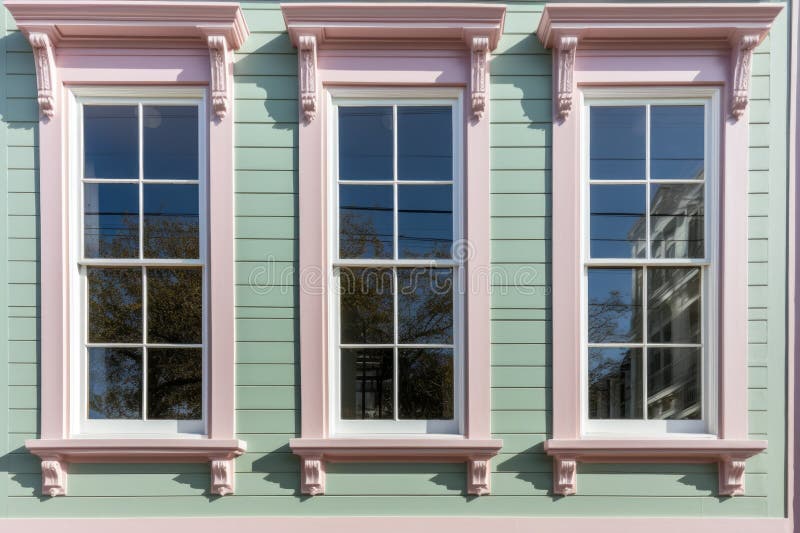 Close-up of a Georgian Sash Window in Five-bay Facade Stock Photo ...