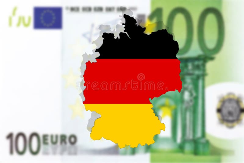 Close Up on Germany on Euro 100 Banknote Stock Illustration ...