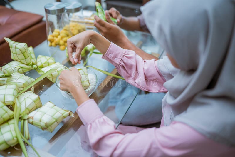 Ketupat Making is One of the Typical Foods in Central Java Stock Image ...