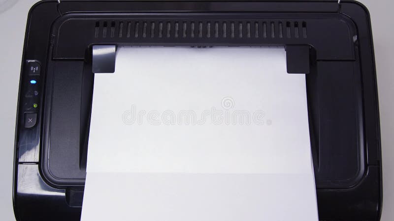 Close Up Getting Print of Advertainment on Paper from Printer Stock ...