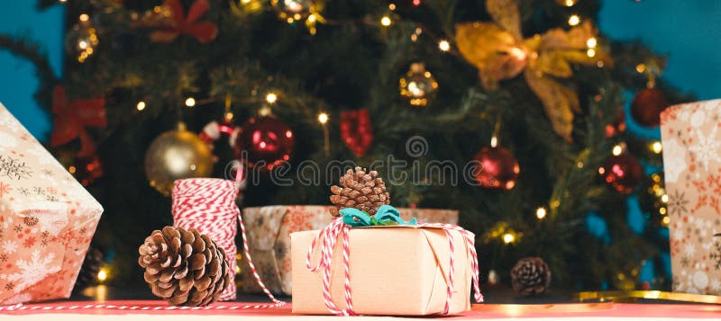 Christmas Gift Box Under Tree Stock Image - Image of celebration ...