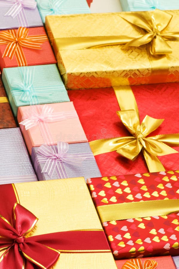 Close up of gift boxes stock photo. Image of season, colors - 7368782