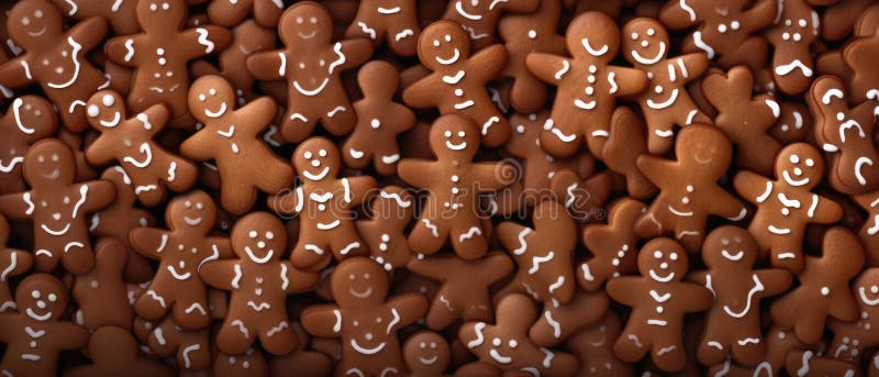 Close-up of Gingerbread Men in the Form of a Smiley Stock Photo - Image ...