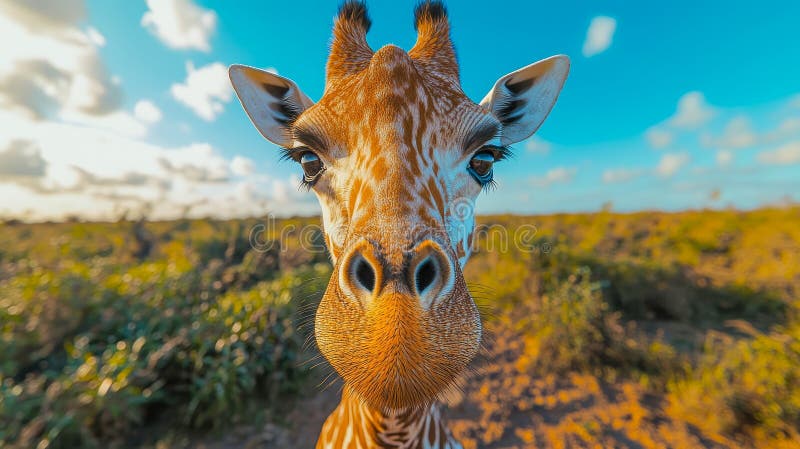Close-up of a Giraffe S Face with Large Expressive Eyes and Long ...