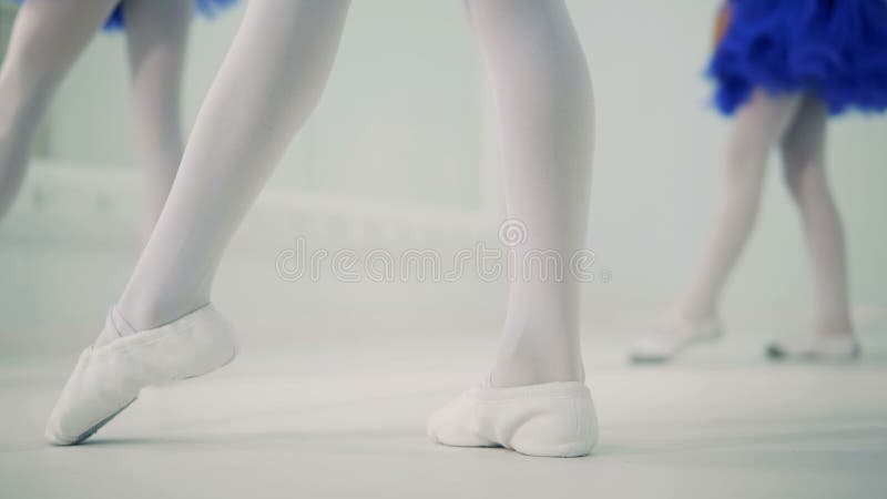Close Up of Girl`s Small Feet in Process of Ballet Training Stock Video ...