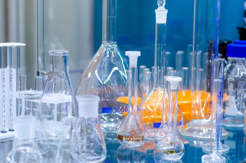 Close-up of Glass Flask Laboratory Equipments Stock Image - Image of ...