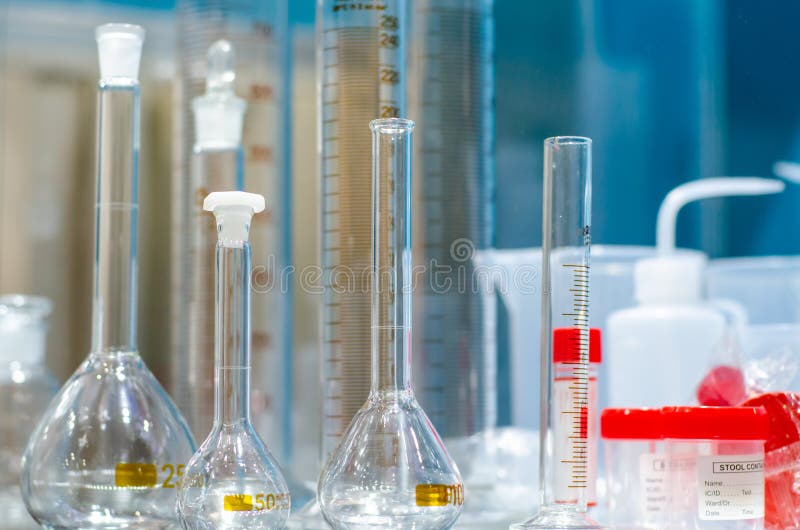 Close-up of Glass Flask Laboratory Equipments Stock Image - Image of ...