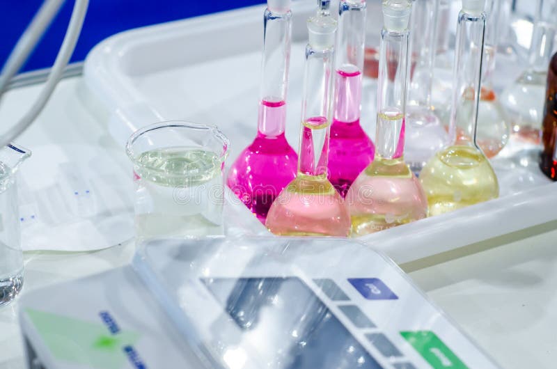 Close-up of Glass Flask Laboratory Equipments Stock Photo - Image of ...