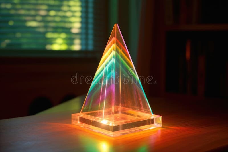 Close-up of Glass Prism with Rainbow Light Rays Stock Image - Image of ...