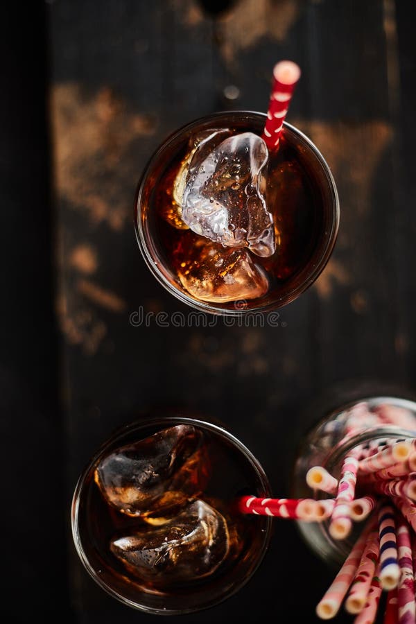 Close Up Glass of Refreshing Cola Stock Image - Image of refreshment ...