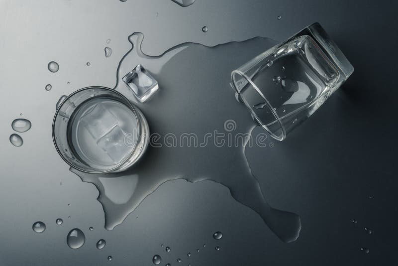 Close Up of the Glasses of Water with Ice Cubes Stock Photo - Image of ...