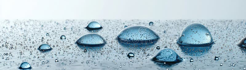 Close-up of Glimmering Water Droplets on a Smooth Surface with Soft ...