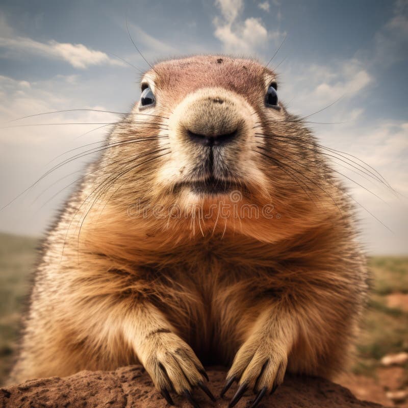 Close-Up Glimpse of a Gopher, Captivating Portrait Stock Illustration ...