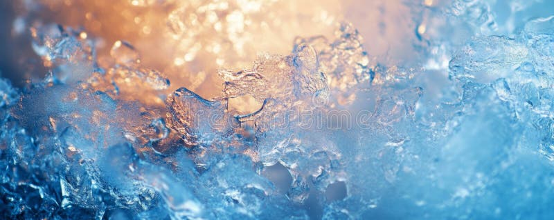 Close-up of Glistening Ice Crystals Forming a Beautiful Winter Backdrop ...