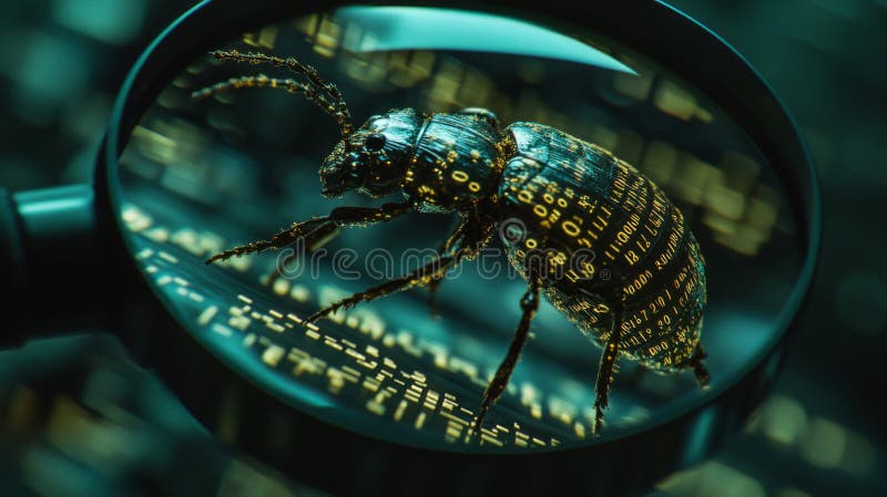 Close-Up of a Glittering Insect Under a Magnifying Glass Stock ...