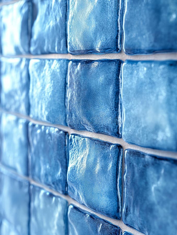 Close-up of Glossy Blue Ceramic Tiles. Stock Image - Image of surface ...