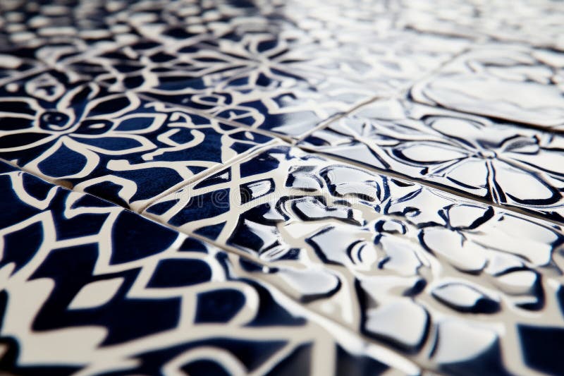 Close-up of Glossy Ceramic Tile Texture, Reflective Surface with Deep ...