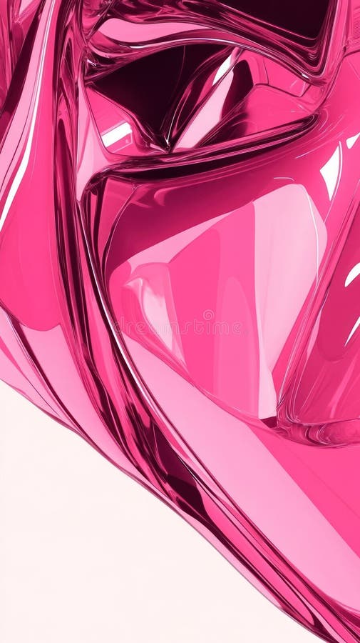 A Close-up of a Glossy, Pink Abstract Shape with Smooth Curves and ...