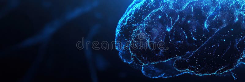 Close-up of Glowing Blue Neural Pathways in a Brain, Showcasing Active ...