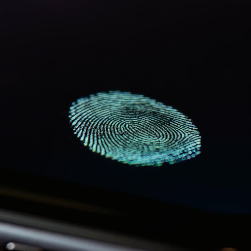 Close Up of Glowing Fingerprint Scan on Smartphone Screen Representing ...