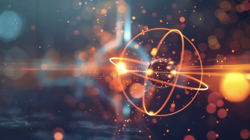 A Close Up of a Glowing Object with Some Lights Around it, AI Stock ...