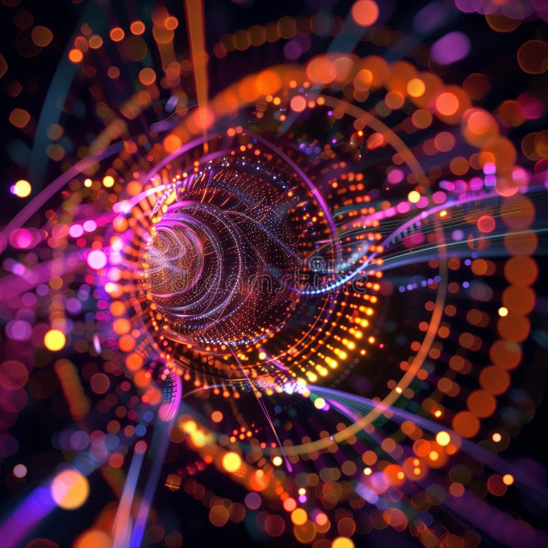 Close-Up of a Glowing Quantum Computer Core Stock Photo - Image of ...