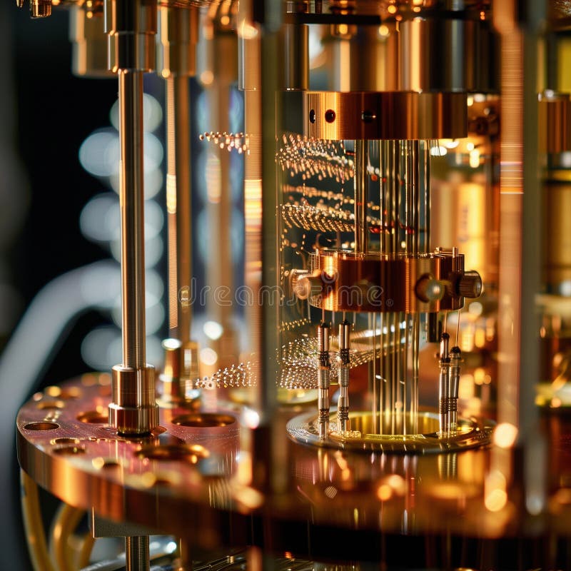 Close-Up of a Glowing Quantum Computer Core Stock Photo - Image of ...
