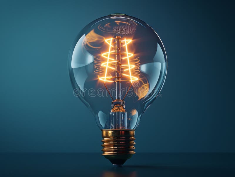 Close-Up of a Glowing Vintage Edison Light Bulb Against a Dark ...