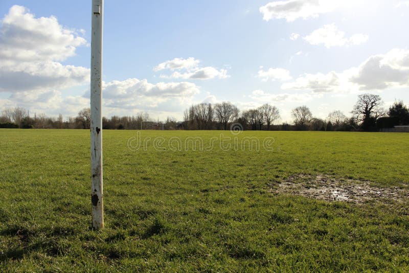 Close Up of a Goal Post on a Field in the Sun Stock Photo - Image of ...