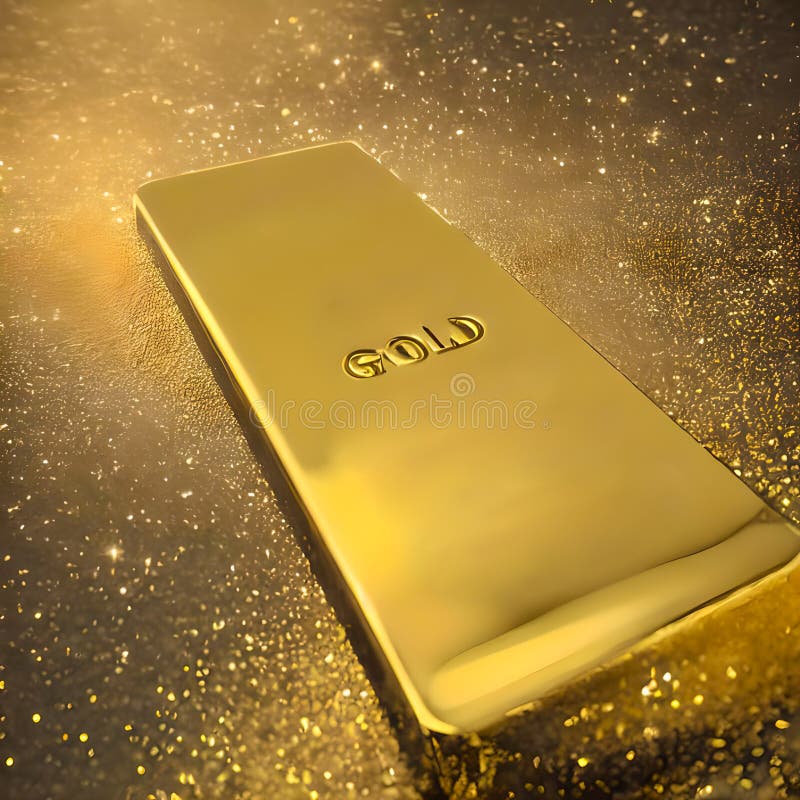 Gold Bar are Rectangular Blocks, Generative AI Stock Illustration ...