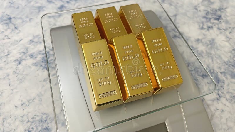 Close Up Gold Bars on Precision Scales Stock Photo - Image of exchange ...