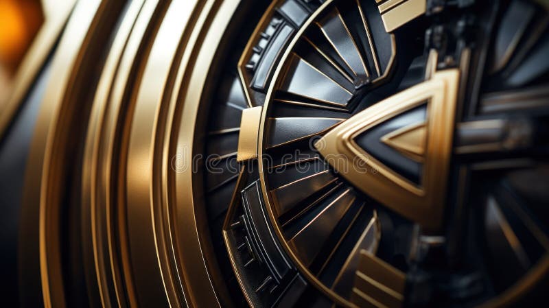 A Close Up of a Gold and Black Clock with an Arrow, AI Stock ...