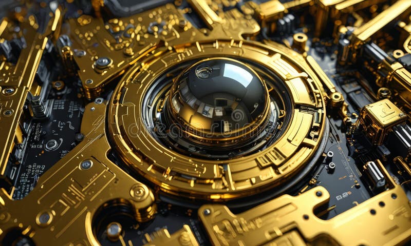 Close up gold clock stock illustration. Illustration of macro - 330529682