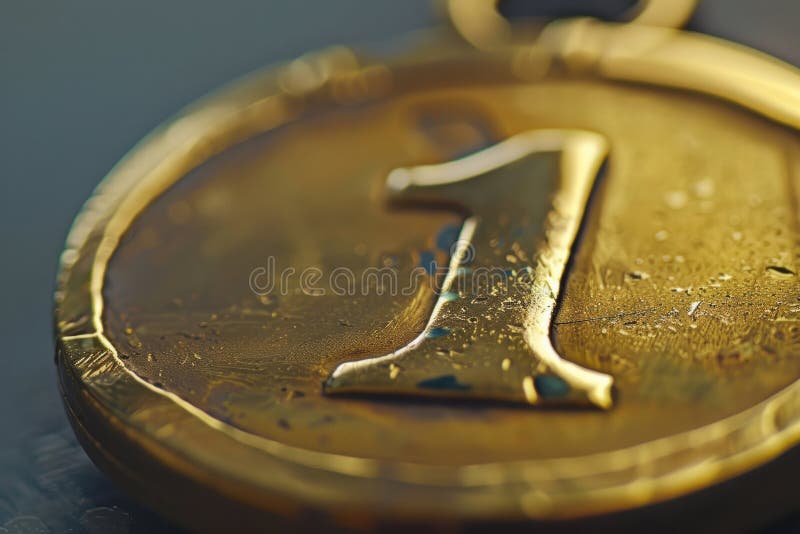 Close Up of a Gold First Place Winners Medal Stock Image - Image of ...