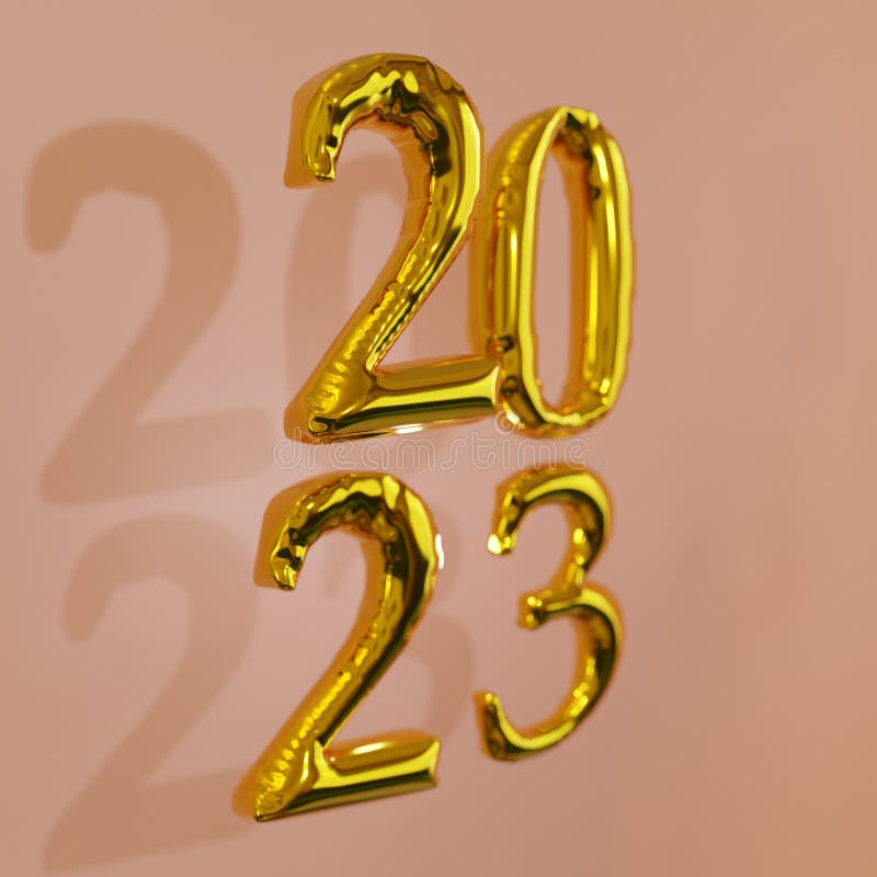 The 2023 Gold for Year of the Rabbit 3d Rendering Stock Illustration ...