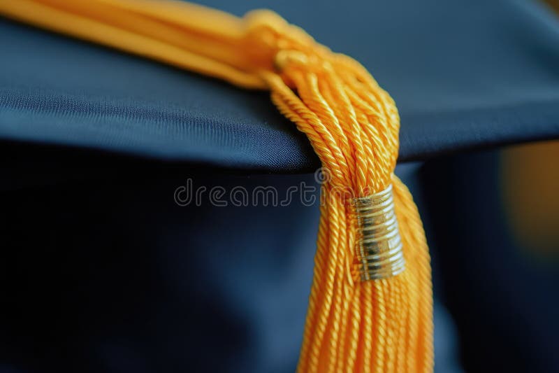 Close-up of a Gold Graduation Tassel and Cap Stock Image - Image of ...