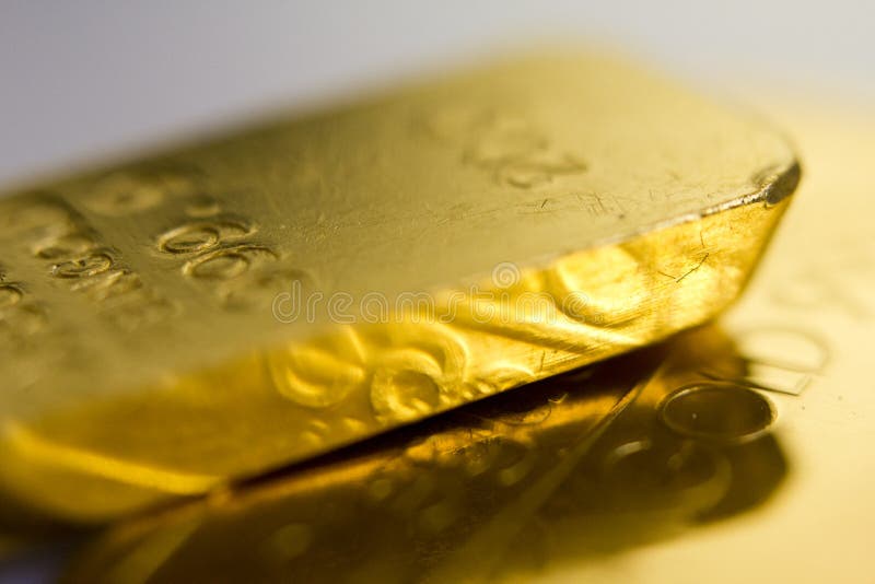 Gold-ingots Isolated at a White Background Stock Image - Image of ...