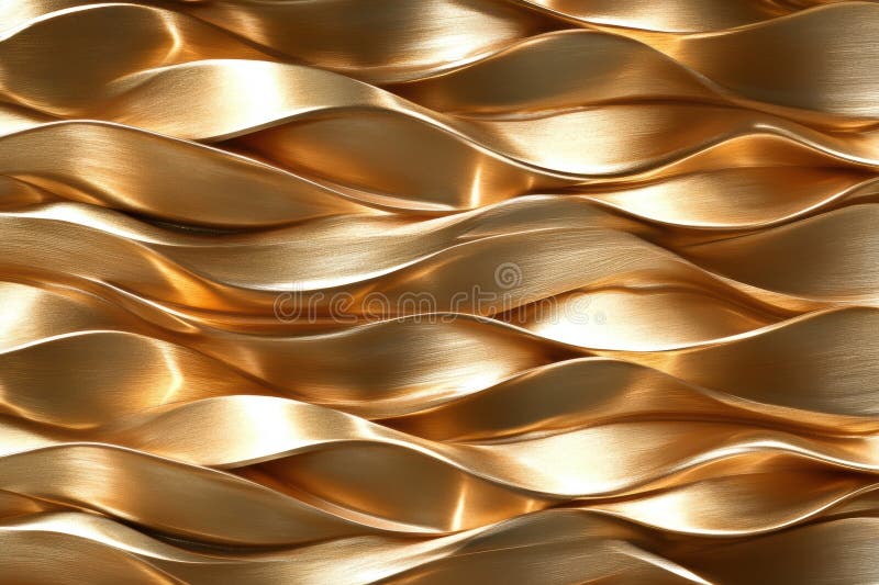 Close-up of a Gold Metal Texture Featuring Elegant Wavy Lines. Stock ...