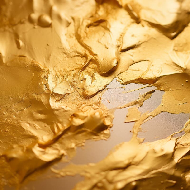 A Close Up of Gold Paint Splattered on a Surface Stock Image - Image of ...