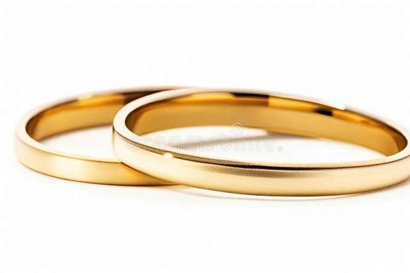 Close-up of Gold Rings on White Background Stock Illustration ...