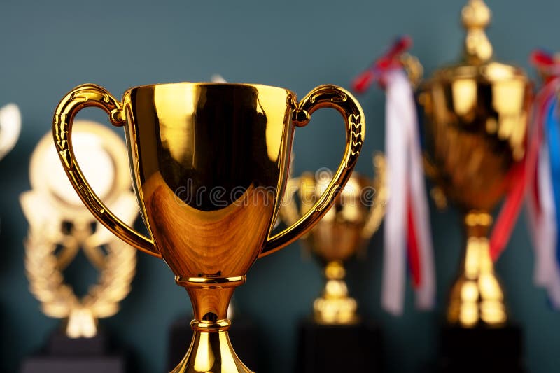Close up of gold trophy stock image. Image of abstract - 304642025