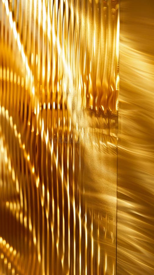 A Close Up of a Gold Wall with Wavy Lines Stock Image - Image of wavy ...