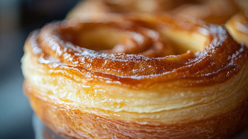 Close Up of a Golden Brown Spiral Pastry Stock Illustration ...