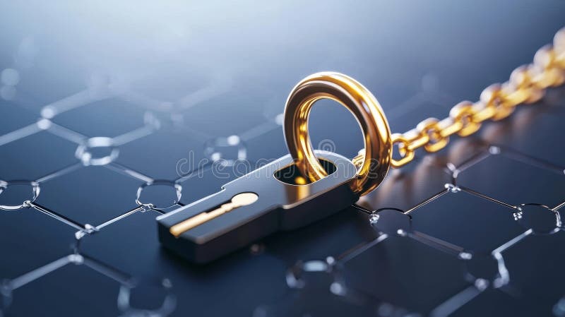 Key and Chain - Security and Freedom Stock Illustration - Illustration ...