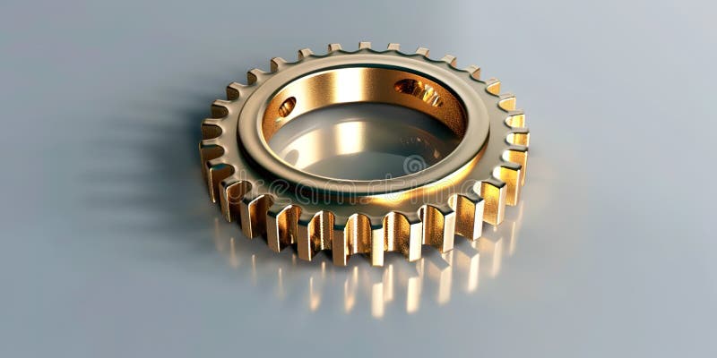 Close-up of the golden cog stock image. Image of work - 330292405