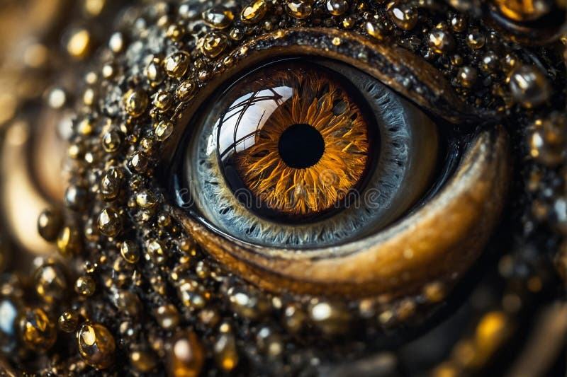 A Close Up of a Dragon Eye. Generative AI Illustration. Stock ...