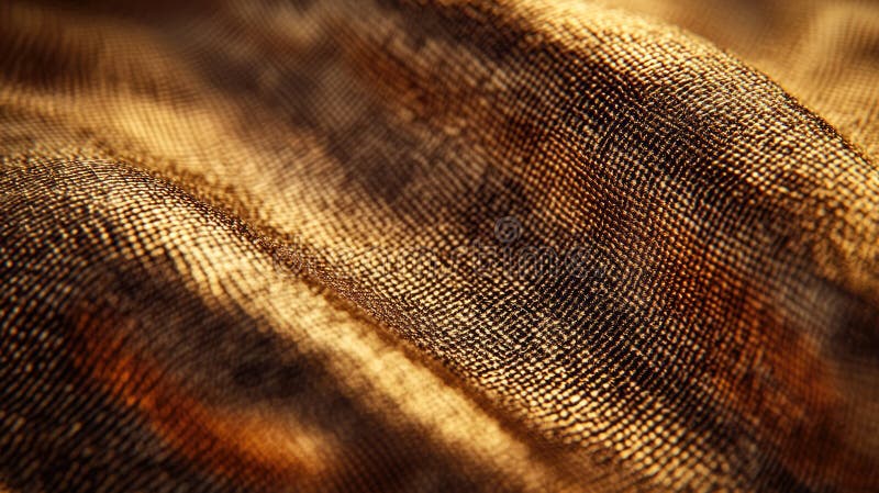 Close-up of Golden Fabric Texture with Detailed Weave Patterns and ...