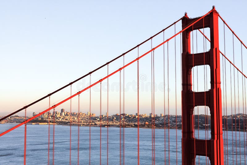 Close Up the Golden Gate Bridge in San Francisco Stock Image - Image of ...