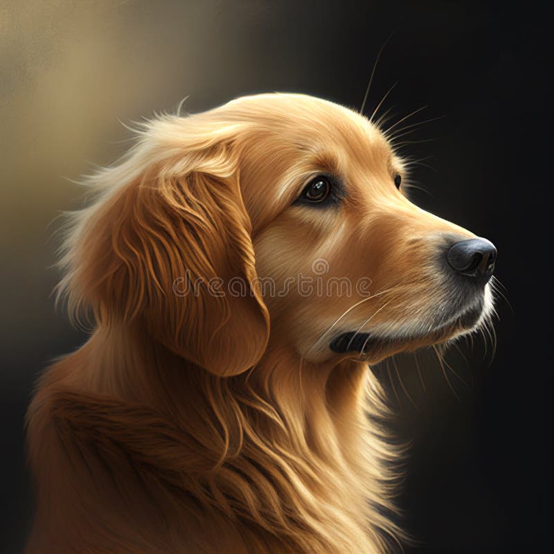 Close Up of Golden Retriever with Innocent Face Image Stock ...