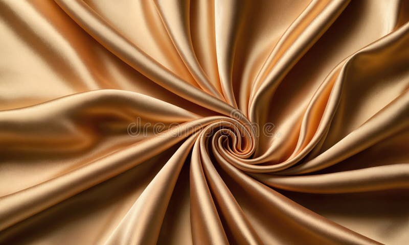 Luxurious Golden Satin Fabric Draped Softly Elegant Texture Background ...